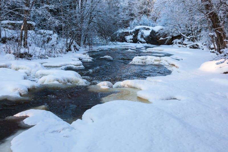 Winter river landscape stock photo. Image of frosty, scene - 79956724
