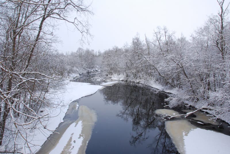 Winter river stock photo. Image of freezing, frosty, forest - 81277180