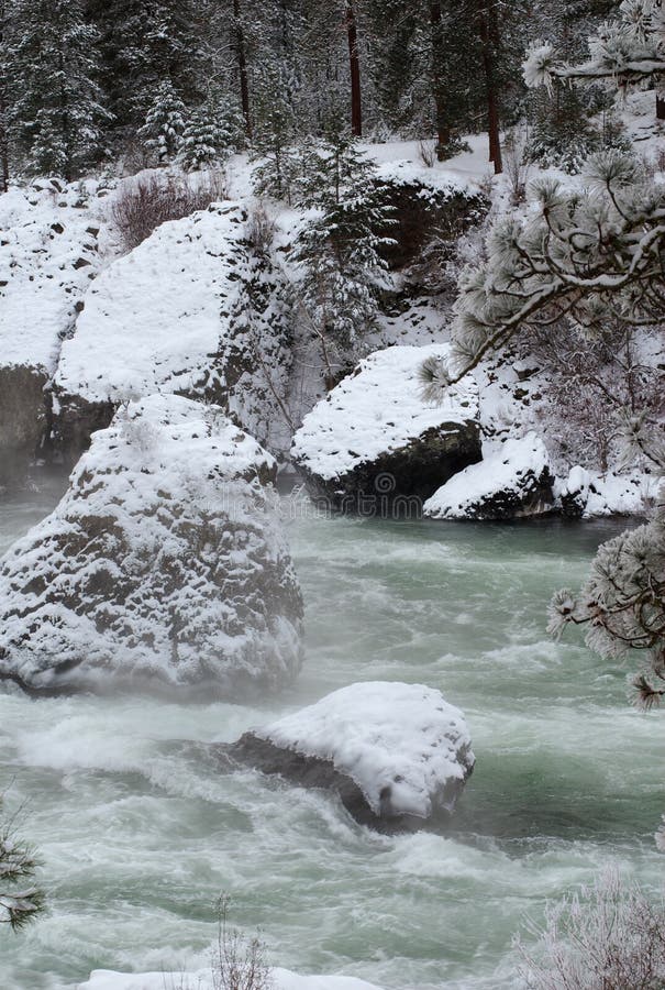 Winter River (portrait) stock image. Image of monochrome - 17306023