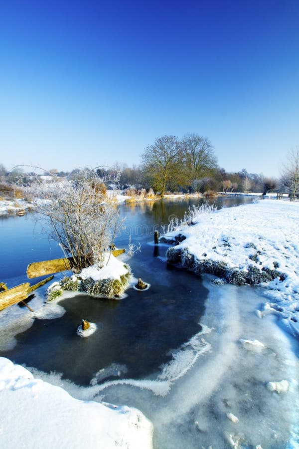Winter River scene stock photo. Image of constable, fish - 23715394