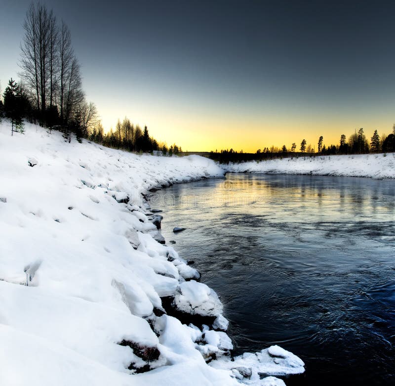 Winter river stock photo. Image of scenics, snow, nordic - 3796154