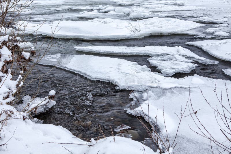 Winter river under ice stock image. Image of beauty, water - 43675013