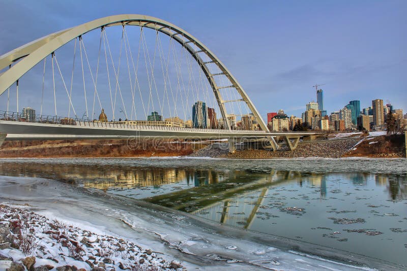 Winter River Valley in Edmonton Stock Image - Image of view, bridge ...