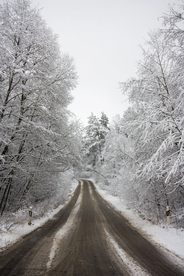 Winter Scenic Seasonal Road Stock Image - Image of country, scene: 12312187