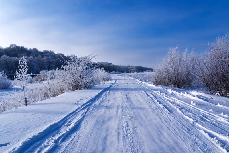 Winter road stock photo. Image of scene, scenics, footpath - 12494824