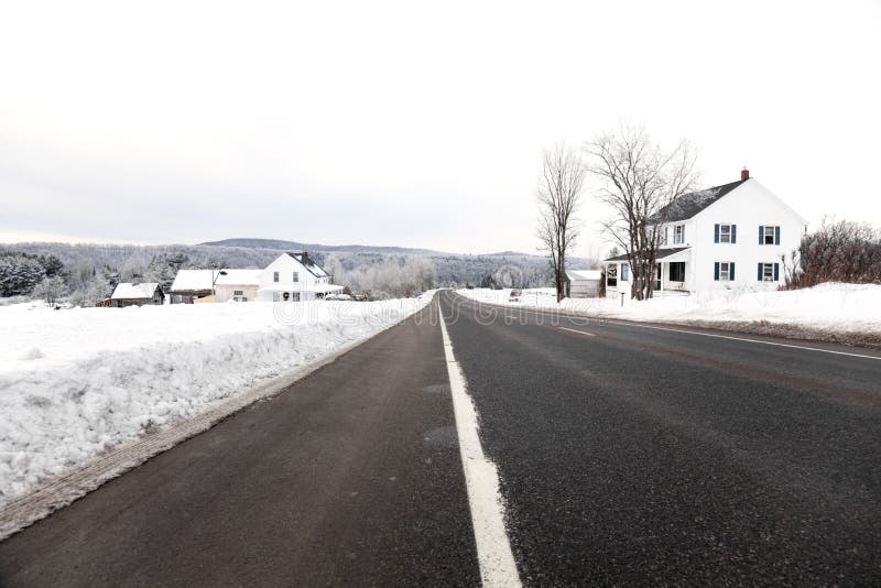 WInter road stock image. Image of empty, sign, shoulder - 12990973
