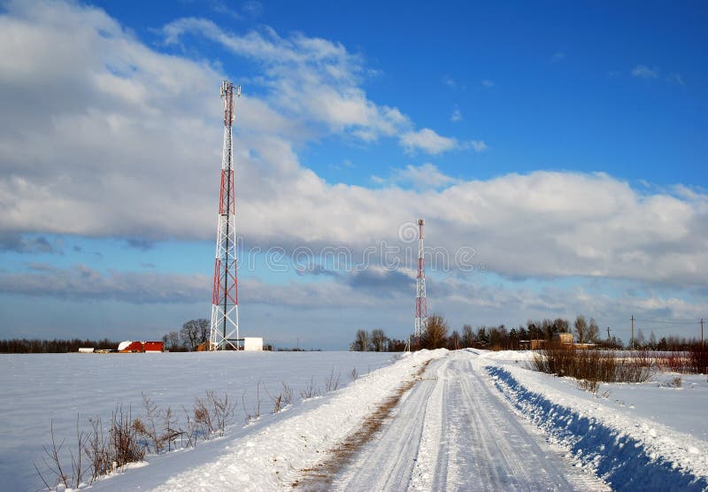 The Winter Road stock image. Image of village, lithuania - 18917247