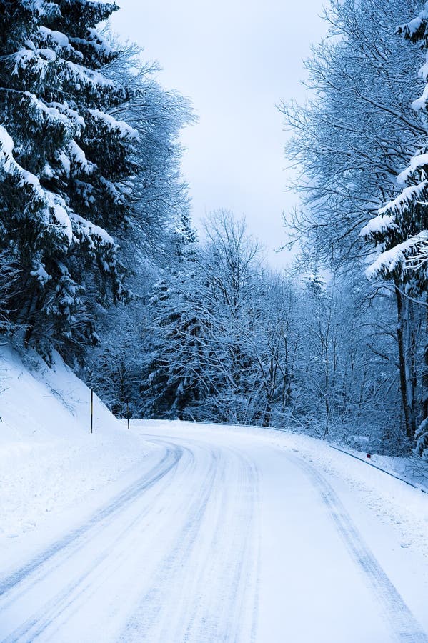 Winter road stock image. Image of frost, frozen, beauty - 12823651