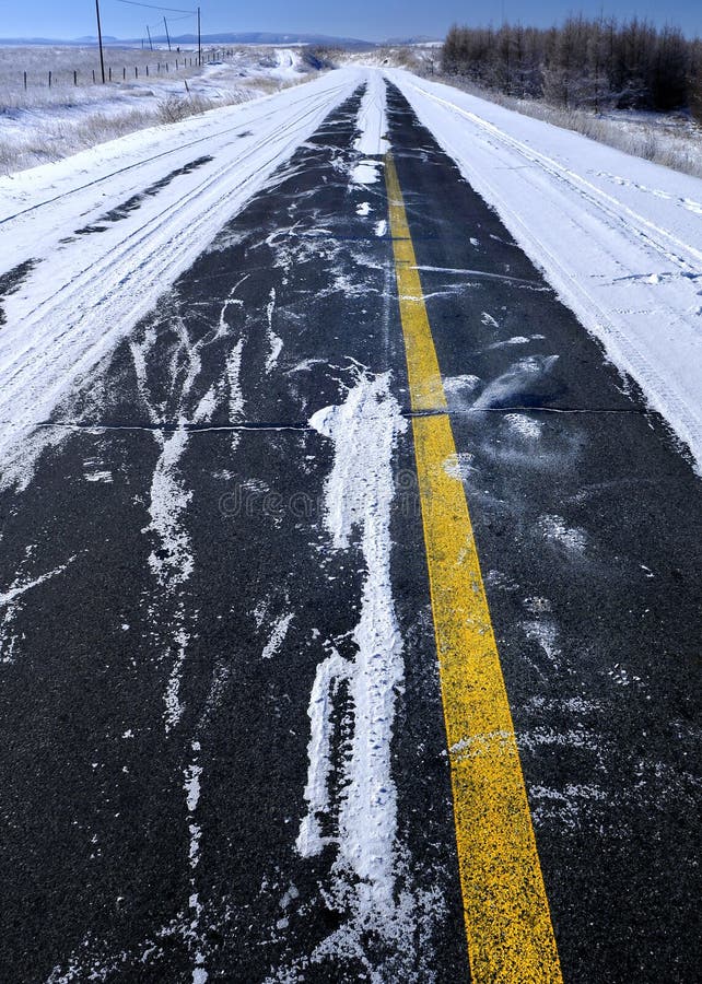 Winter road stock photo. Image of snow, tipping, yellow - 22926074
