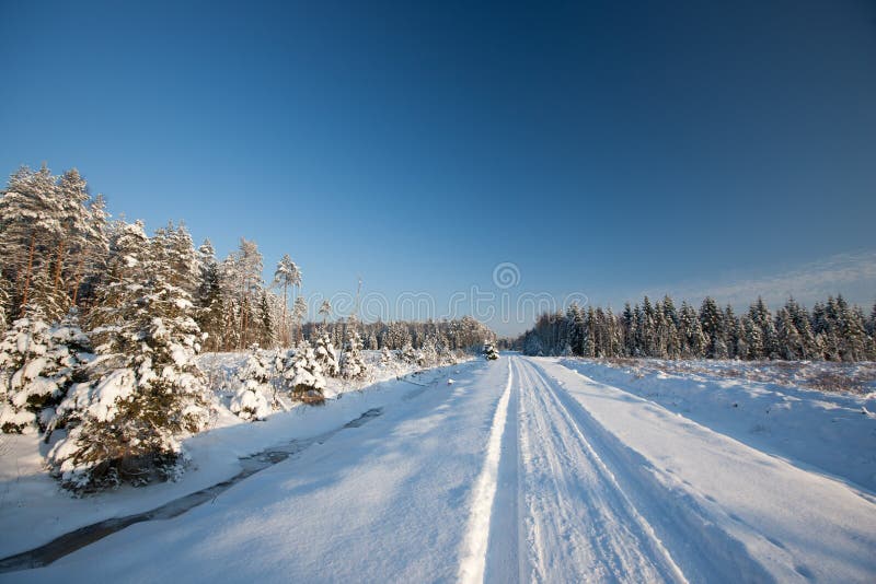 Winter road stock photo. Image of beautiful, lane, cold - 29705562