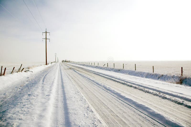 Winter road stock photo. Image of farm, road, rural, prairies - 3997420