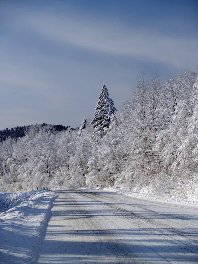 Winter road stock image. Image of nature, cloud, winter - 7393201