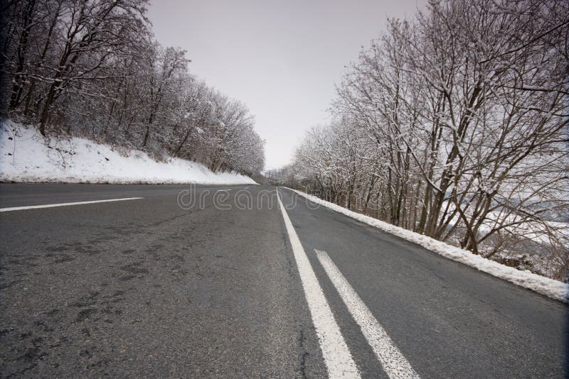 Winding winter road stock photo. Image of journey, frozen - 41961104