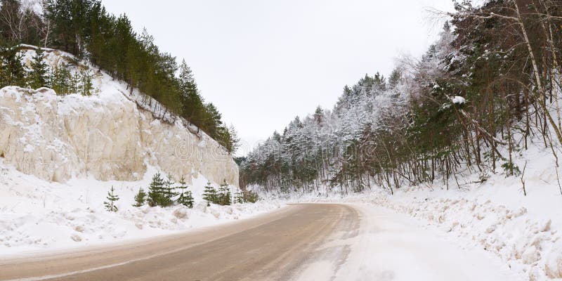 Winter Road stock photo. Image of pinery, high, mountain - 8623476