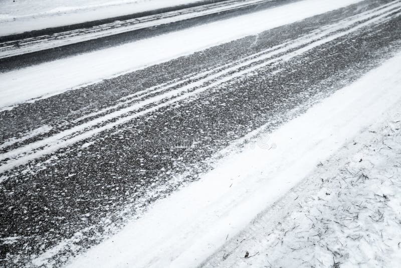 Winter Road Background, Asphalt and Snow Stock Image - Image of empty ...