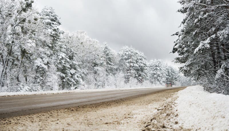 Winter road stock photo. Image of snow, outdoors, season - 65755110