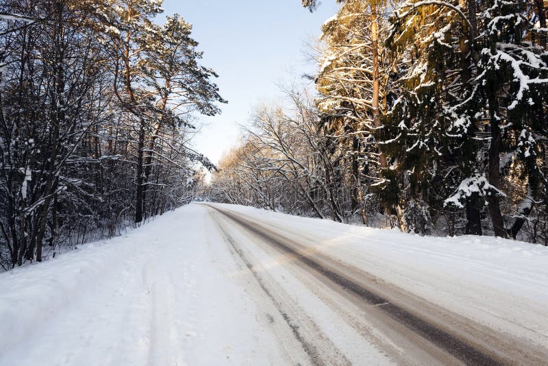 Winter road with snow stock image. Image of nature, race - 69026479