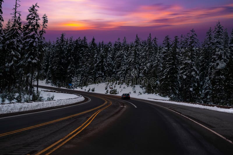 Winter Road Trip, Landscape,Winter Snow in America Stock Image - Image ...