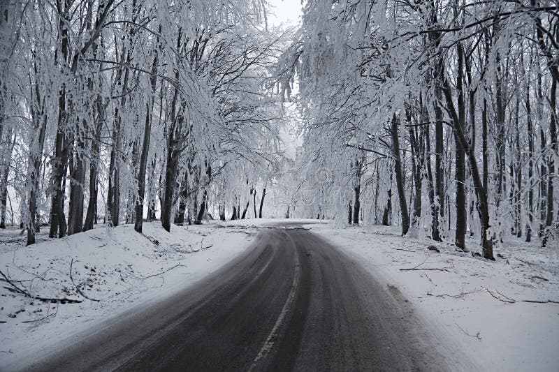 Winter Road Turns stock photo. Image of difficult, bend - 62352624