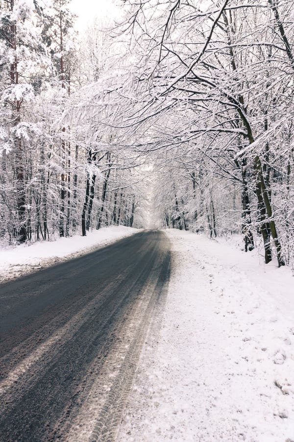 Winter road stock photo. Image of seasonal, cool, covered - 57987924
