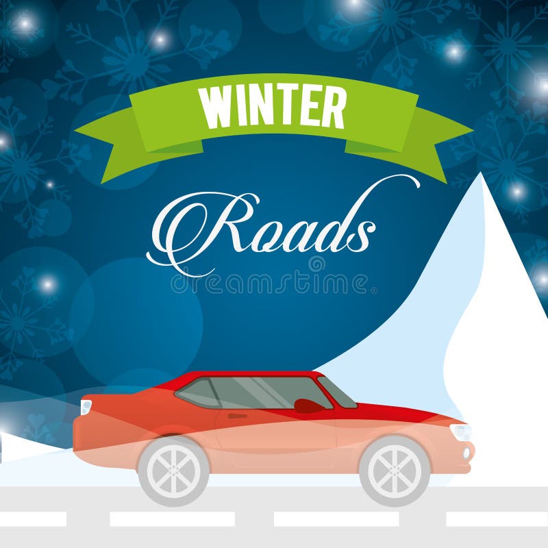 Winter roads design stock vector. Illustration of offroad - 63090389