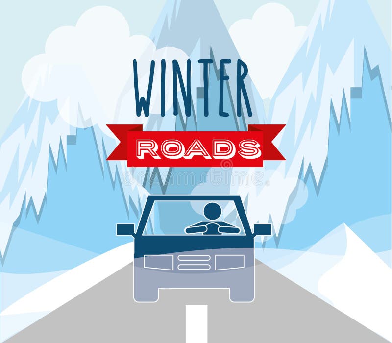 Winter roads design stock vector. Illustration of travel - 63090599