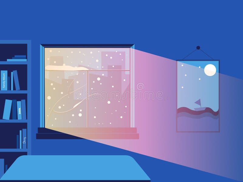 Winter room landscape stock vector. Illustration of drawing - 264175198