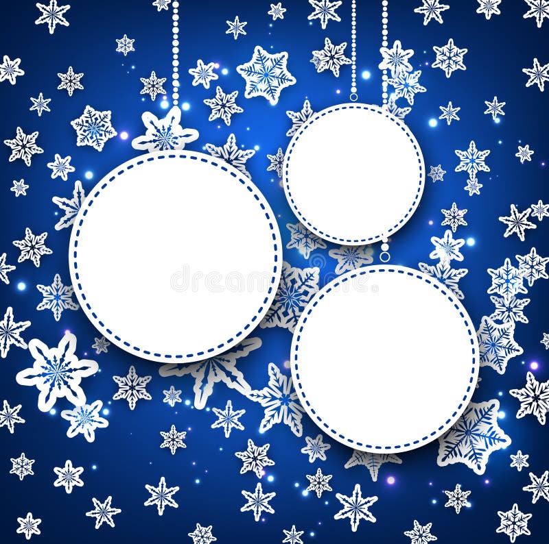 Winter Round Background with Snowflakes. Stock Vector - Illustration of ...