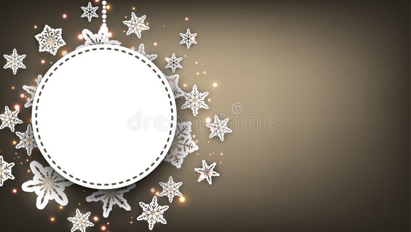 Winter Round Background with Snowflakes. Stock Vector - Illustration of ...