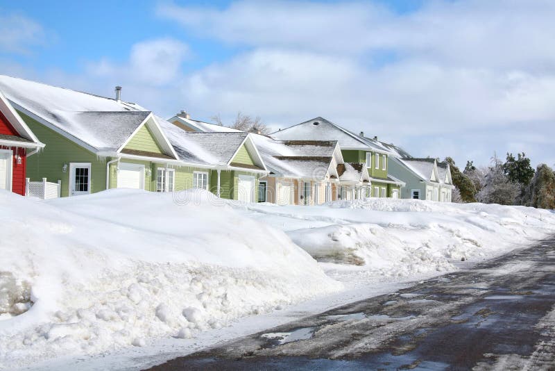 Winter Rowhouses stock photo. Image of private, cold - 20754388