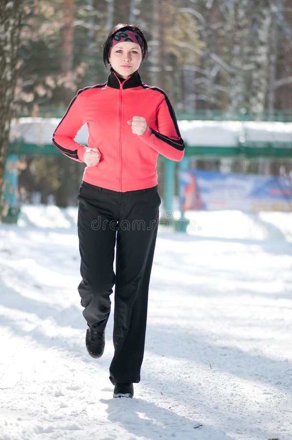 Winter running stock photo. Image of cool, active, relaxion - 23334926