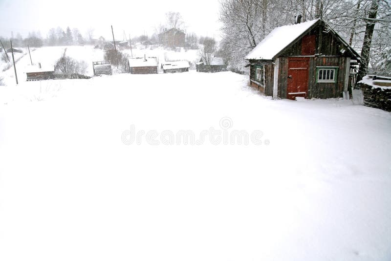 Winter Cabin stock image. Image of season, nature, house - 104231