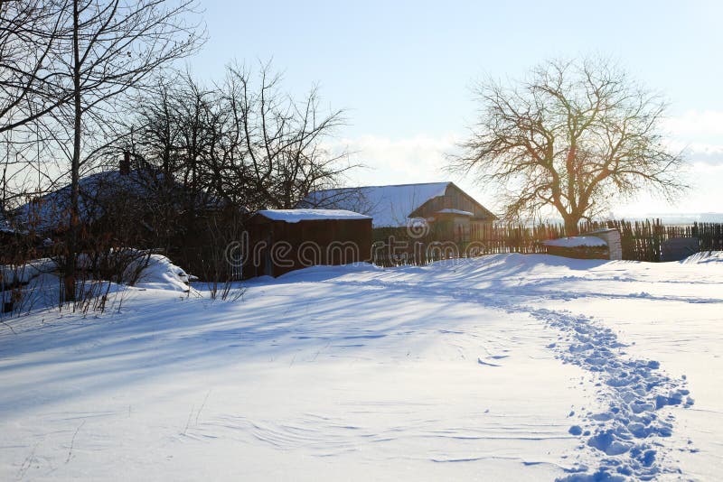 Winter rural landscape. stock photo. Image of freeze - 17781586