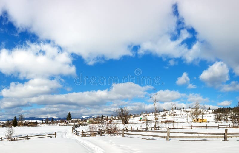 Winter rural landscape stock photo. Image of resort, cold - 35548004