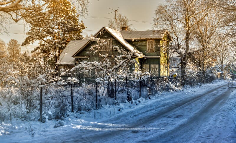 Winter Rural Road and Trees in Snow Stock Image - Image of nature ...