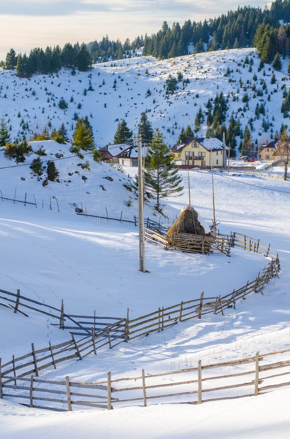 Winter rural scene stock image. Image of light, silence - 33579073