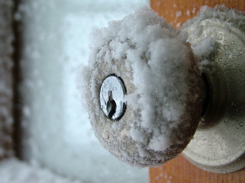 Winter s freeze stock image. Image of closeup, doorknob - 724387