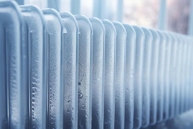 Winter S Touch on a Home Radiator Stock Illustration - Illustration of ...