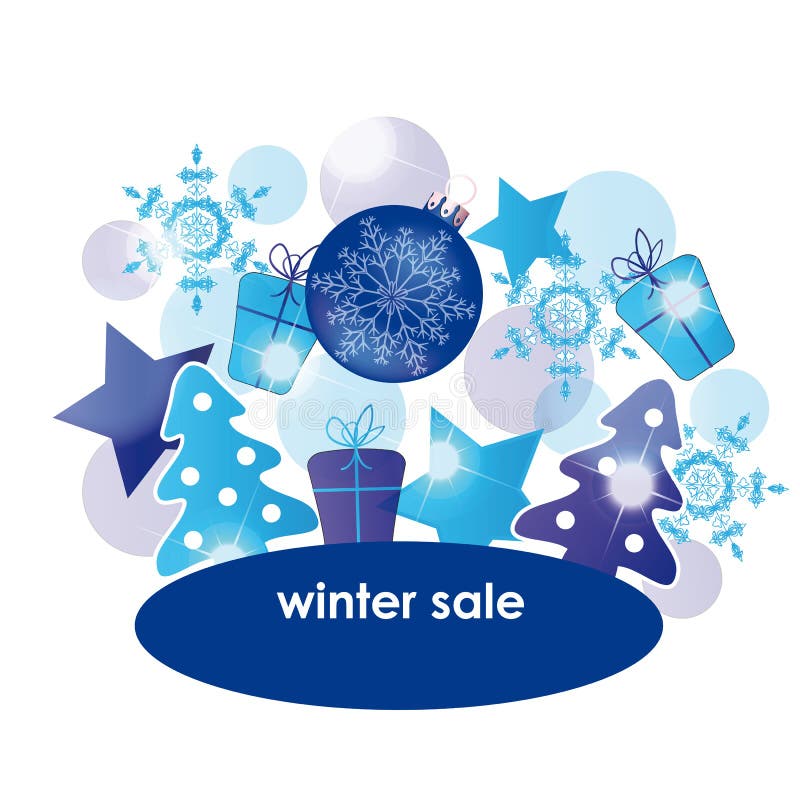 Winter shopping sale stock vector. Illustration of copyspace - 35646951