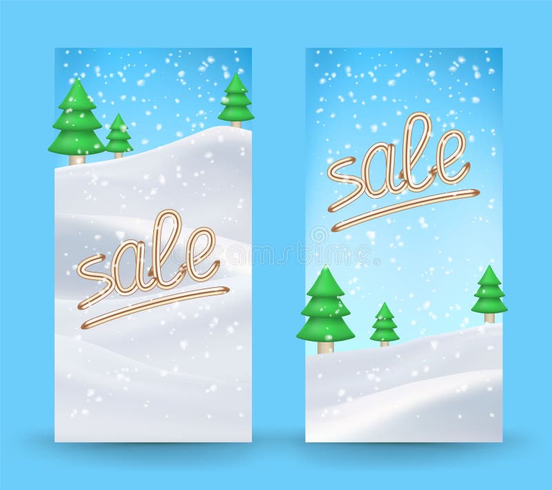 Winter Sale Background with Banner and Snow. Sale. Winter Sale Stock ...