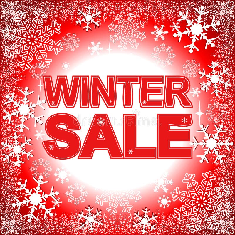 Winter Sale on a Bright Background with Snowflakes. Stock Vector ...