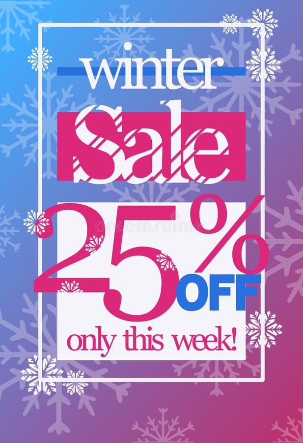 Winter Sale 25 Off Discount Vector Flyer Template Stock Vector ...