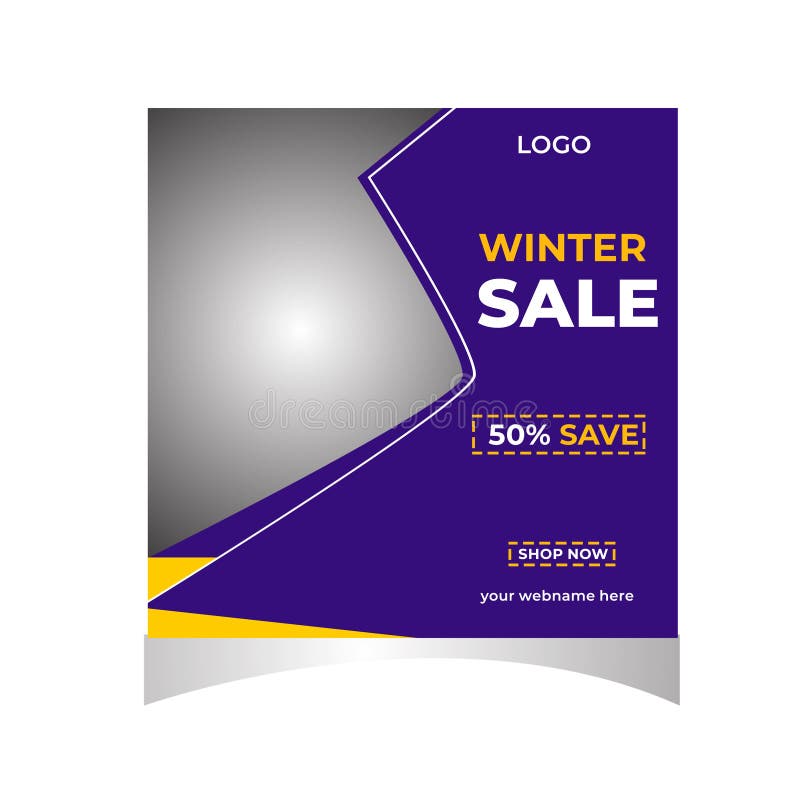 Winter Sale Social Media Post or Instagram Post Template Stock ...