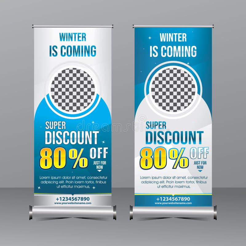 Winter Sale Standing Banner Promotion Stock Vector - Illustration of ...
