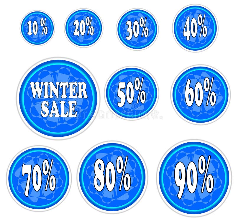 Winter Sale Stickers with Snowflake. Stock Illustration - Illustration ...