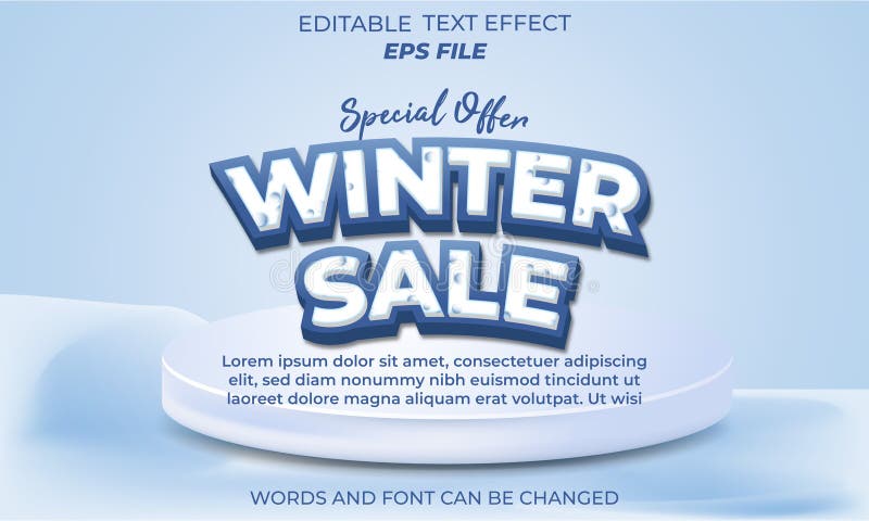 Winter Sale Text Effect, Font Editable, Typography, 3d Text. Vector ...