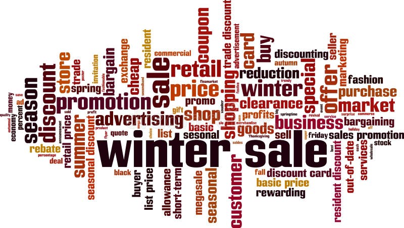 Winter sale word cloud stock vector. Illustration of concept - 173740338
