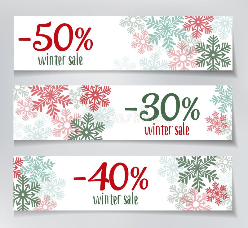 Winter Sale Stickers - Snowflakes Stock Vector - Illustration of banner ...