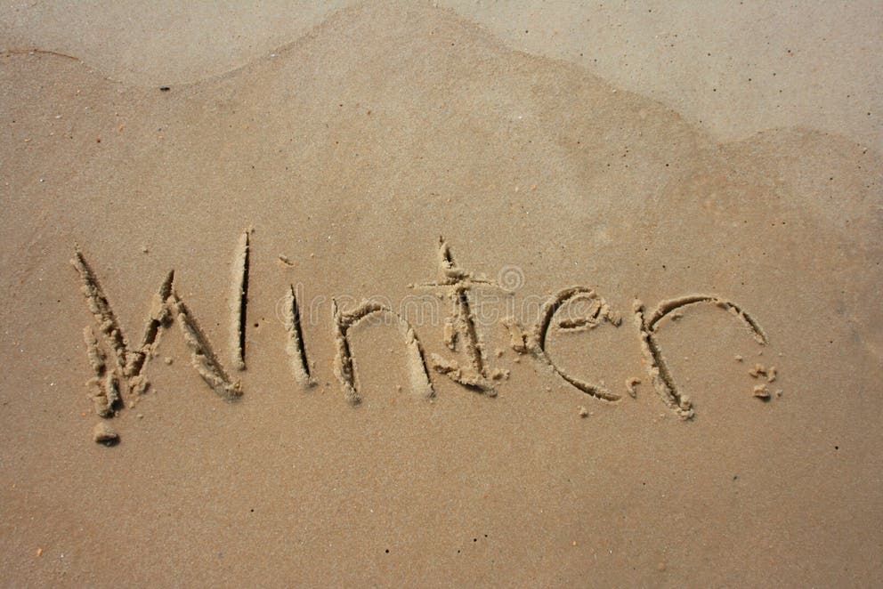 Winter in the sand stock image. Image of sand, beach, written - 1043115