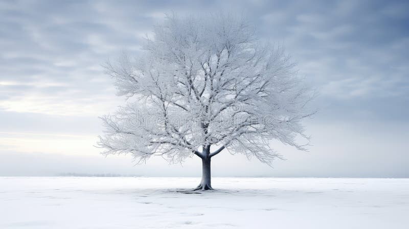 Winter sapling tree stock illustration. Illustration of winter - 361638607